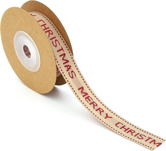Kerst Lint 16mm (1,6cm) | Katoen Lint | Weefband Kerstlint | Merry ...