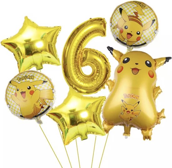 Pikachu Verjaardag Versiering - Pokemon Feestpakket – 6 Jaar - Pokemon ...