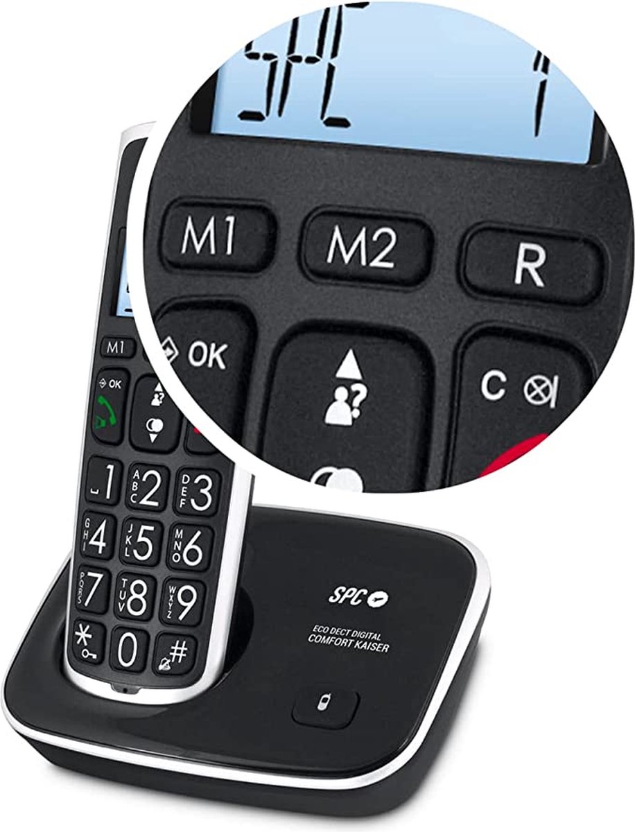 SPC 7609N - Vaste telefoon - DECT - 2 handsets - Grote toetsen - Zwart ...