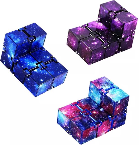 stress kubus galaxy fidget toy stress bal stress cube speelgoed ...