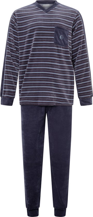 Heren pyjama Gentlemen 114216 velours V-hals L | bol.com