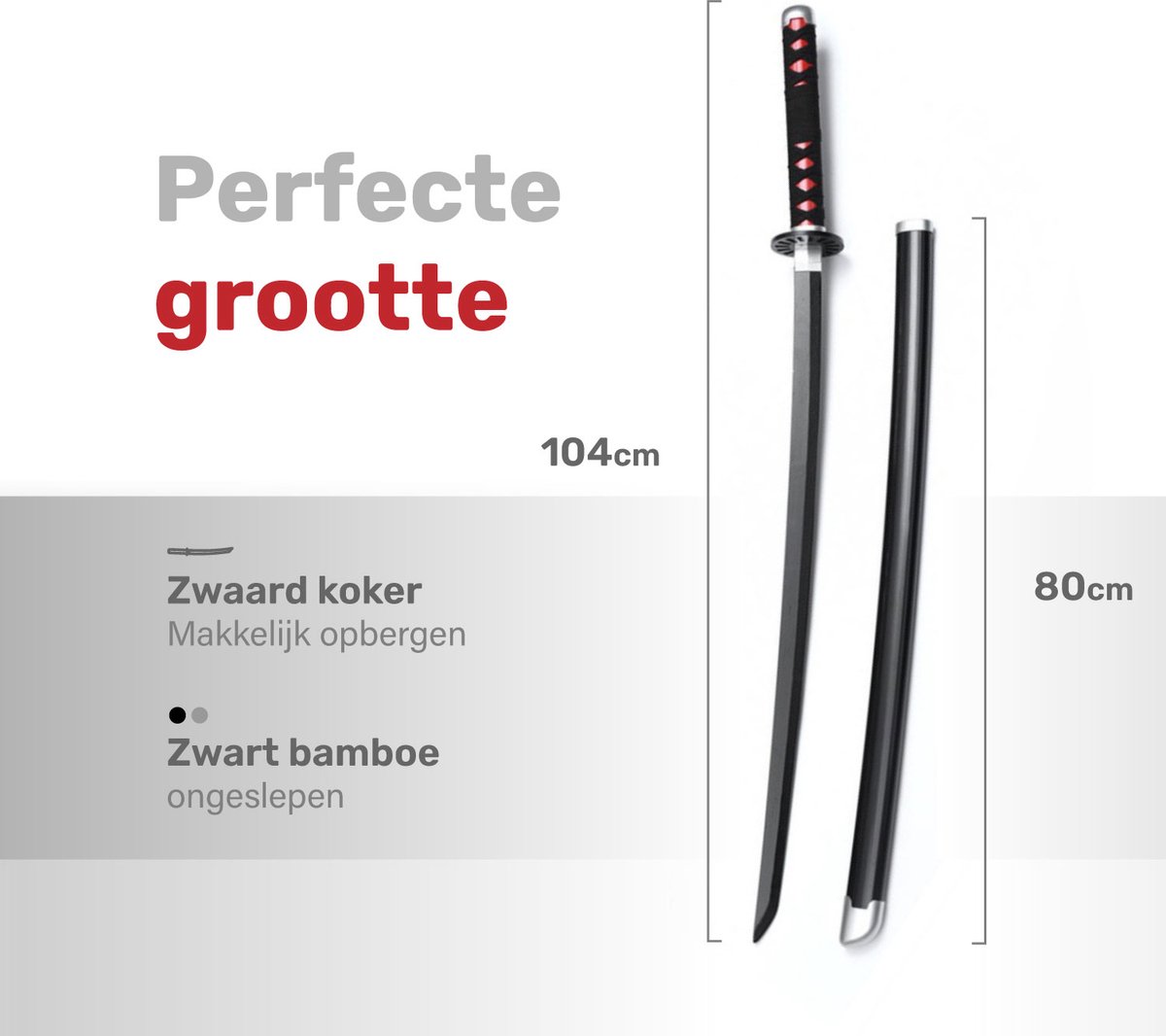 Demon slayer Katana - 104cm - Katana zwaard - Incl. standaard - Samurai ...