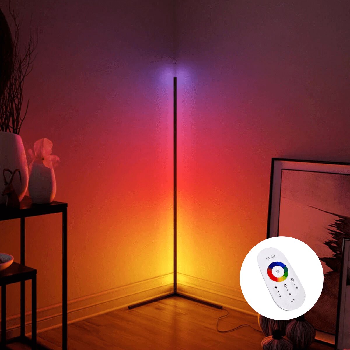 Moderne LED Vloerlamp RGB - LED Smart Lamp - Hoeklamp ...
