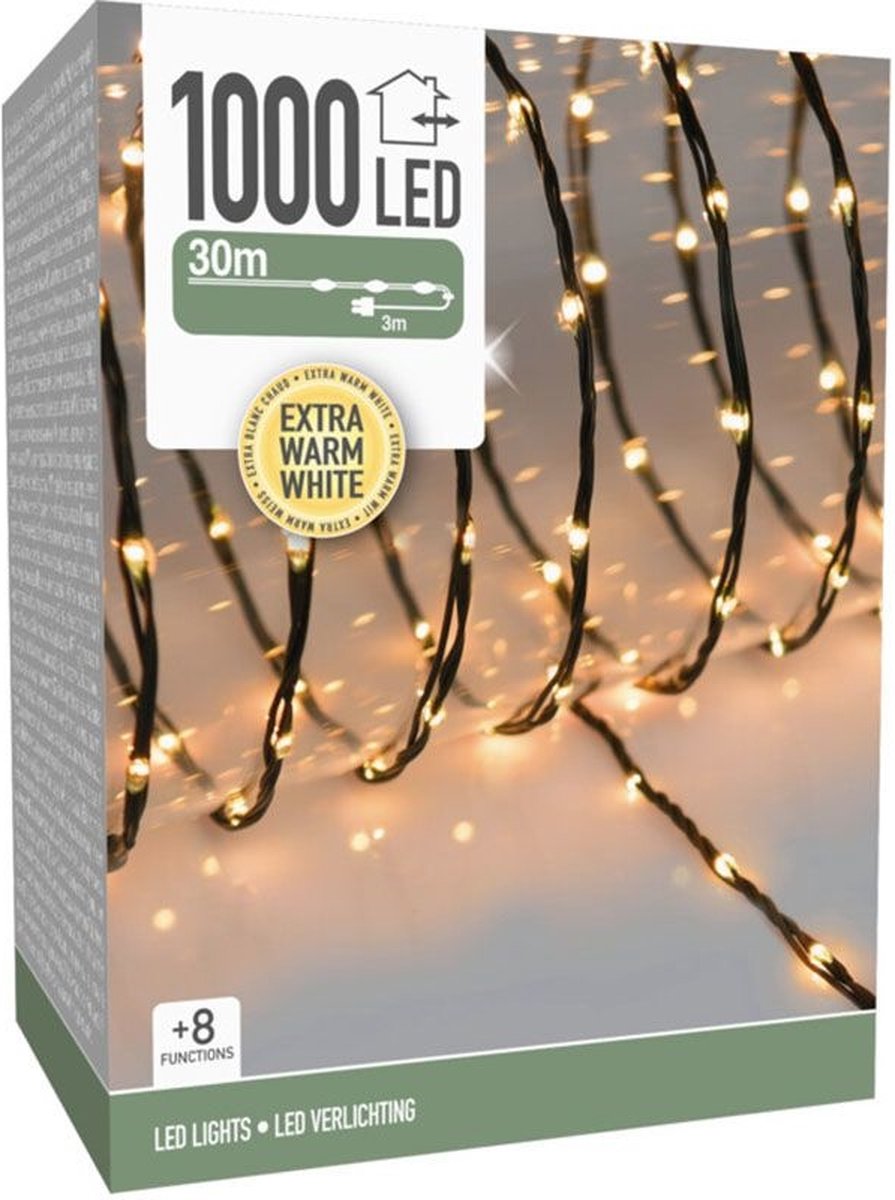 LED Kerst Verlichting 1000 LED - 30 meter - binnen buiten - 8 ...