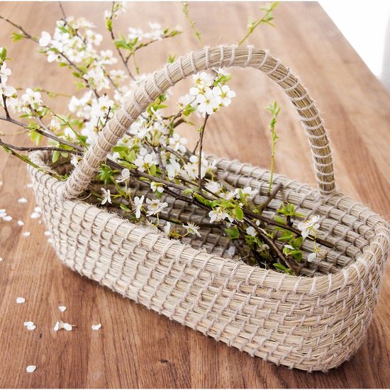 Mand - Mand met hendel - Gevlochten rieten mandjes ovaal - Broodmanden ...