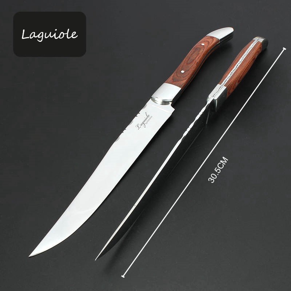 Laguiole Trancheerset - 2 delig - by Rielse Reuzen - Trancheermes - BBQ ...