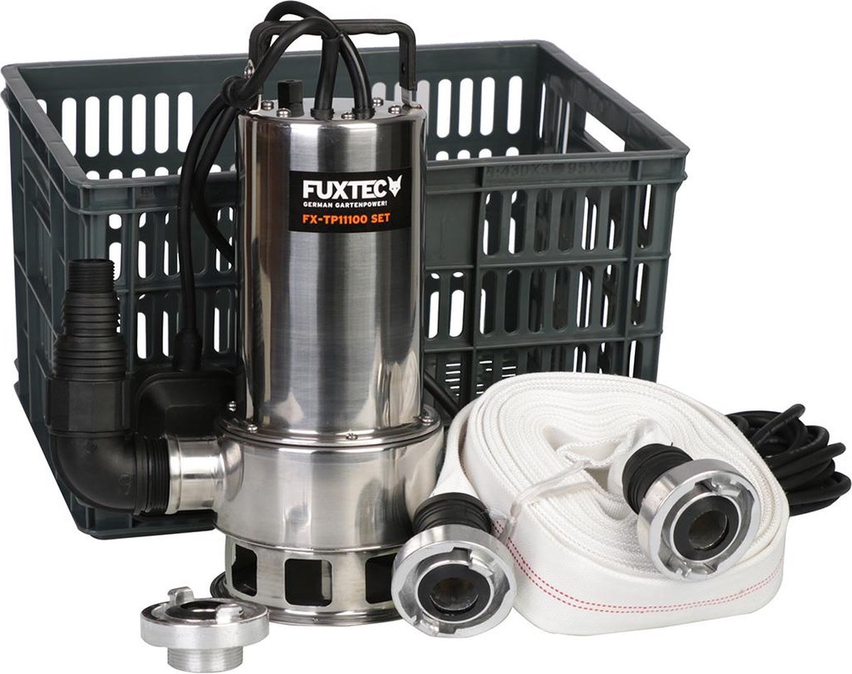 FUXTEC dompelpomp - afvalwaterpomp FX-TP11000 INOX - SET - incl. slang ...