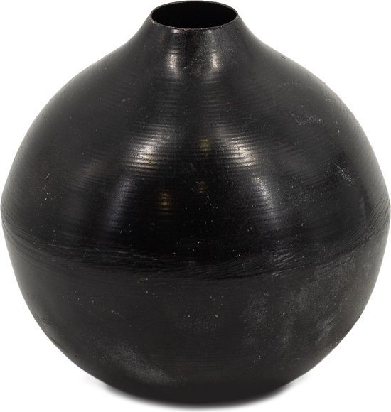 Metalen vaasje zwart | bol