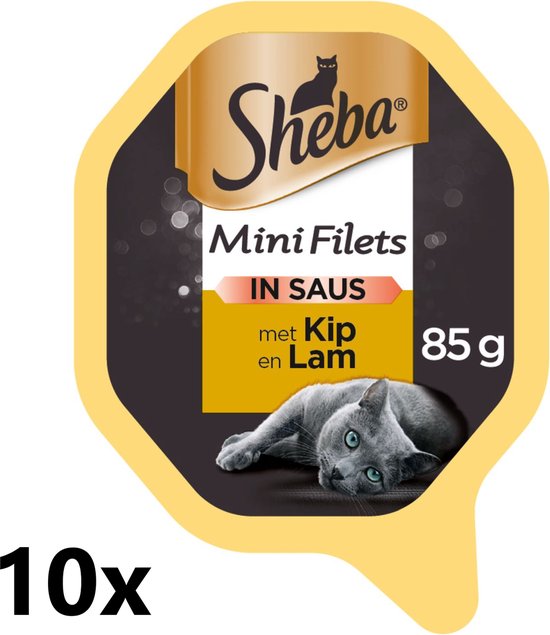 Sheba Alu - Mini Filets in Saus - Kip & Lam - 10x85g - Kattenvoer ...