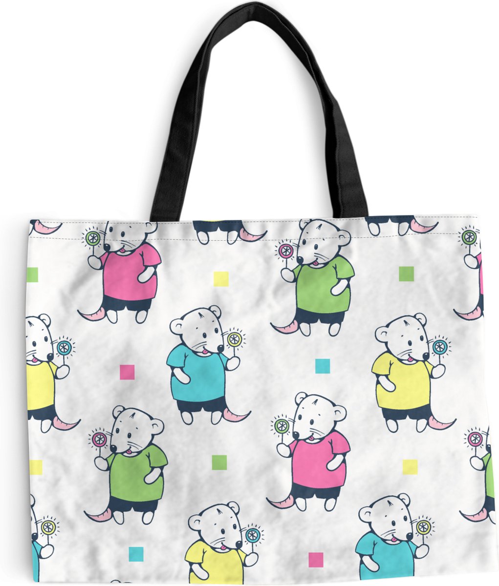 Schoudertas - Strandtas - Shopper Meiden - Muis - Lolly snoep ...