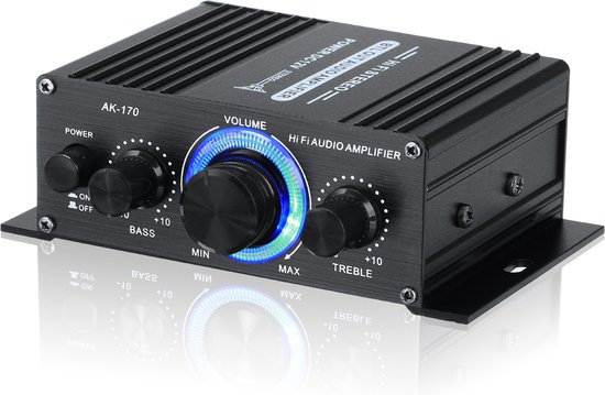 Mini Stereo Versterker - 12V HiFi Audio Amplifier - Zwart | bol