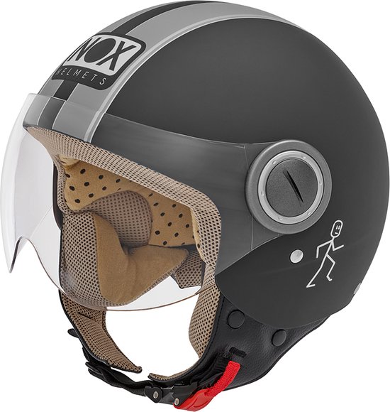 Jethelm N210 Mat Zwart/Grijs voor de scooter - Fashionhelm voor de ...