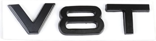 Auto Embleem V8T Zwart - Zelfklevende Badge - V8 Logo - universeel/alle ...
