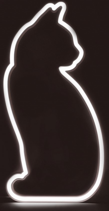 Mustard MEOW led neon light - deco katten lamp - Zittend | bol.com