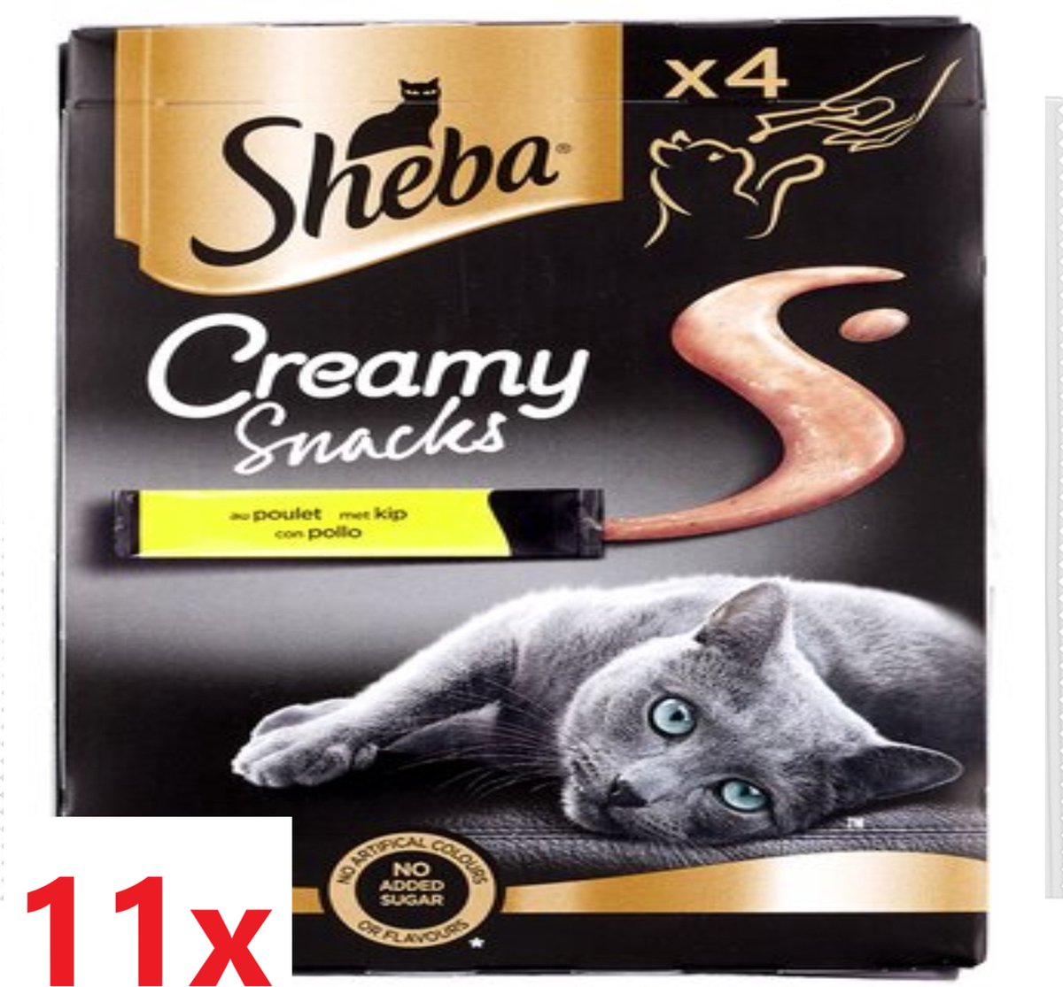 11x Sheba - Creamy Snacks Kip (4x12g) | bol