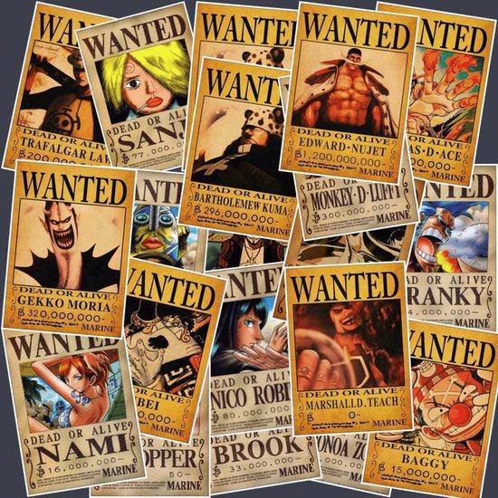 One piece Stickers – 25 Stuks – Wanted - Anime stickers - One piece ...