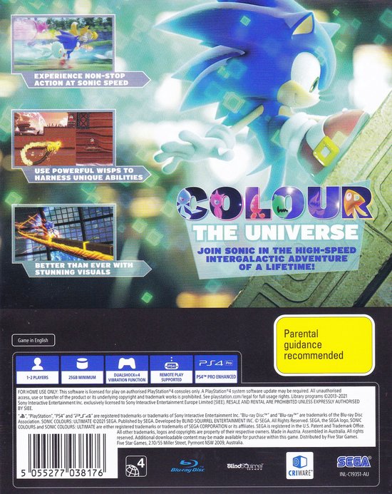 Sonic Colours Ultimate - Standard Edition AU PS4 | bol