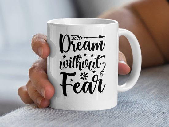 Droom Zonder Angst Mug, Inspirerende Koffiemok, Motiverende Quote ...