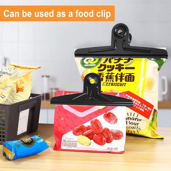 Extra grote bulldog clips - krachtige klemkracht - 2 stuks - zwart | bol