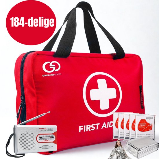 184-delige EHBO-set – Complete Verbanddoos en Noodpakket voor Thuis en Onderweg +... | bol