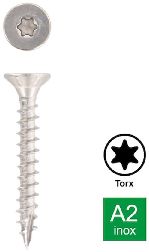 Schäfer en Peters Houtschroef Verzonken kop TX25 - 5.0 x 20 mm (500 ...