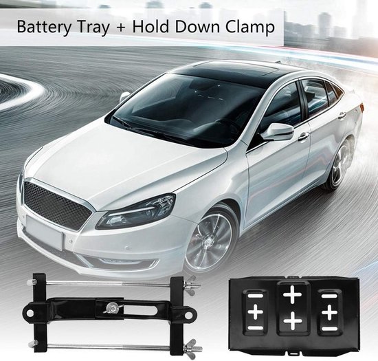 Autobatterijvak Batterijhouder, universele metalen autobatterij ...