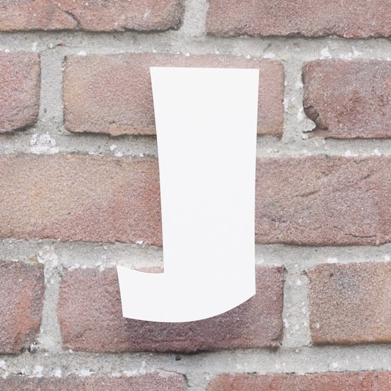 Huisnummer Showcard J wit - Huisnummerbord - 25 cm - blinde bevestiging ...