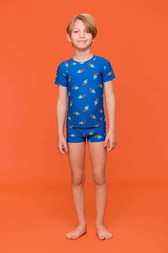 Woody T-shirt krabben blauw - 251-10-ZWG-A/955 - maat 6 jaar | bol