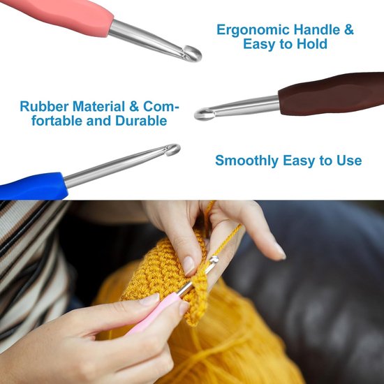 Haaknaalden Set 31pcs 2mm-7mm Ergonomische Haaknaalden Beginners ...