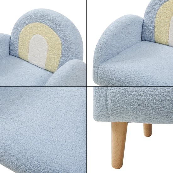 Kinderfauteuil Sorreindi 50x50x45 cm blauw [en.casa] | bol