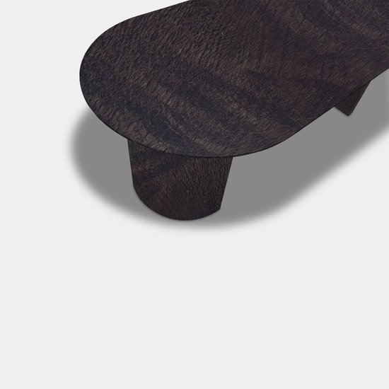 Tafel Plat Ovaal Eikenhout - Half Rond - Dark Grey | bol