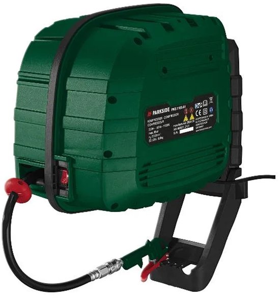PARKSIDE® Compressor met automatische slanghaspel 1100 W - Druk: max. 8 ...