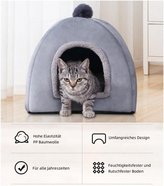 Opvouwbare kattenmand - Zacht en warm kattenhuis - Afneembaar wasbaar ...