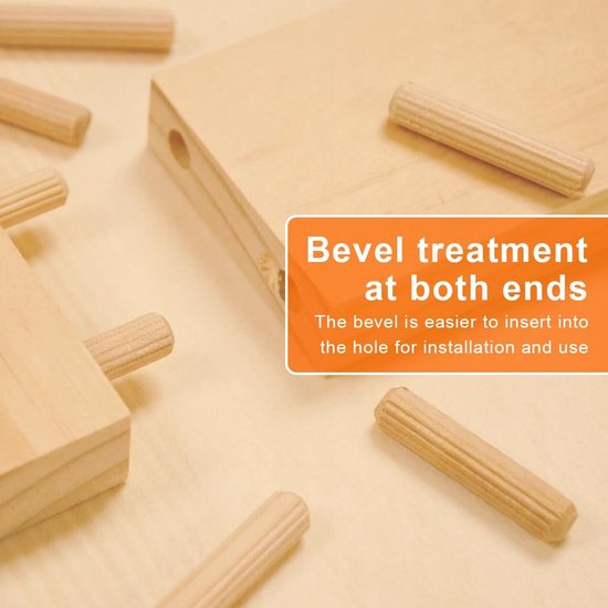 Houten deuvels set - 450 stuks - beukenhout - 6 mm, 8 mm, 10 mm - ronde ...