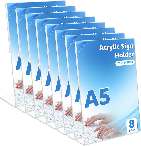 8 Pieces A5 Table Stand, Acrylic Stand A5, Angled Table Stand, A5 ...