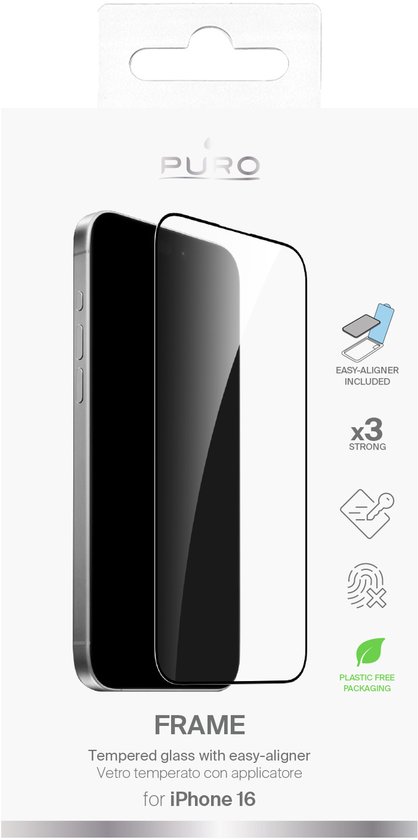 Puro Gehard Glas Frame Voor Iphone 16 Met Frame, Volgende Niveau Van ...
