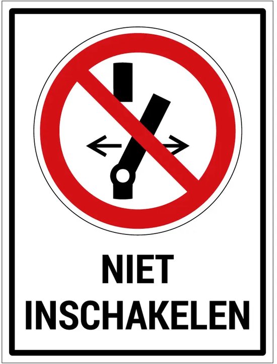 Niet inschakelen bord met tekst - Dibond - 20 x 15 cm | bol