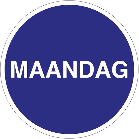 Maandag stickers - op vel - 3 cm - 20 stickers per vel | bol