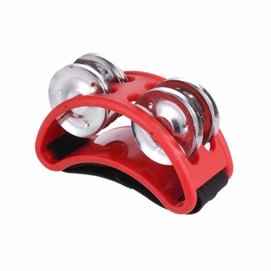 Trankielo - Voettambourine met Jingle Bells en Draagbare Trommel - Rood ...