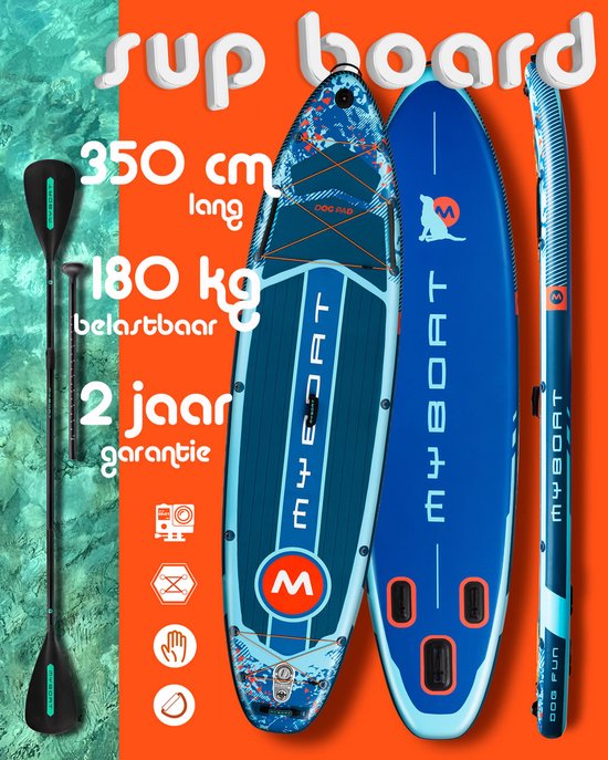 Ultra Licht & Stabiel MyBoat Water Runner Boord met je hond of samen | Extra Breed... | bol