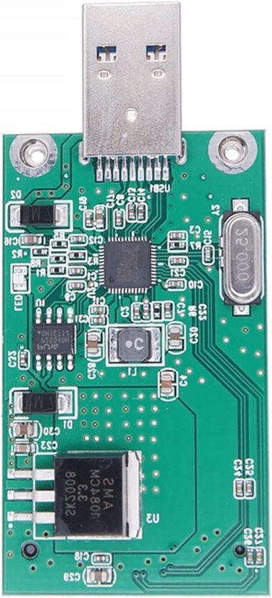 Allecto Plus - mSATA Adapter voor 50mm mSATA SSD en USB 3.0 Hard Drive ...