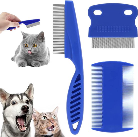 3 stuks Hondenkatten luizenkam - Vlooienvlekverwijderingskam en ...
