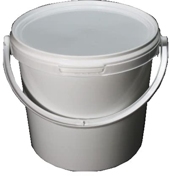 Witte ronde emmer met deksel - 1 liter - multifunctioneel | bol