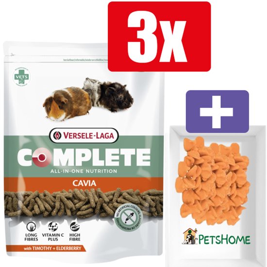 Versele Laga Complete Cavia 500 g – 3 Stuks – Inclusief PetsHome Drops ...