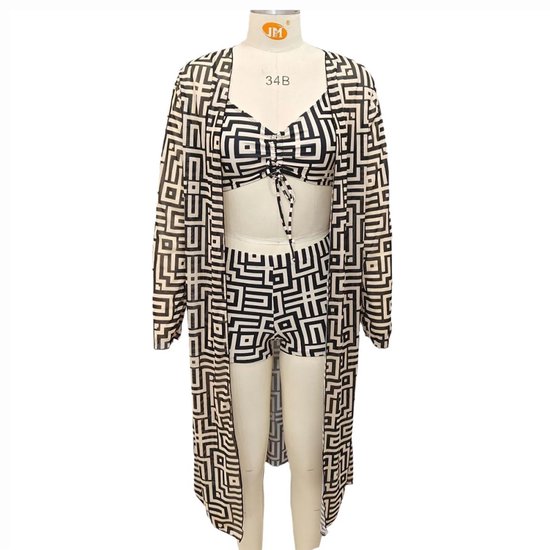 Bikini set met Strandjurk - Mode - Badpak - Strand - Zwart en Wit ...