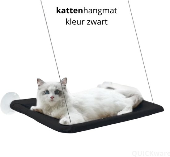 Kattenmand - Kattenhangmat - Zwart - Hangmat kat - Katten mand Raam ...