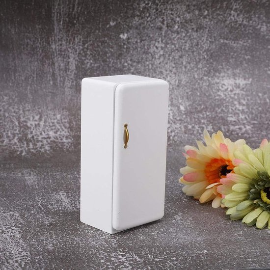 Scale 1:12 Mini Refrigerator, High Simulated Wooden Miniature Four ...