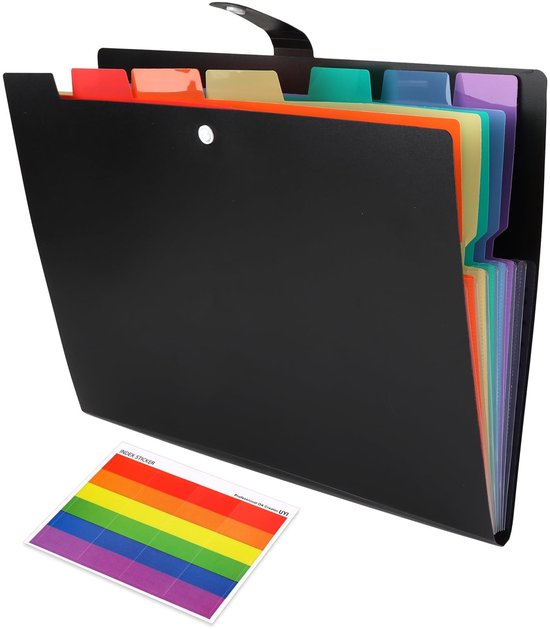 A4 uitvouwbare map met 7 vakken, documentenmap, dossiermap, kleurrijk ...