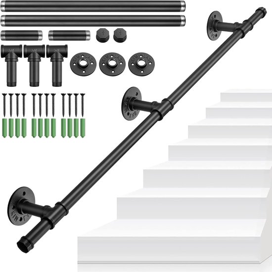 Leuning voor trapleuningen voor binnen en buiten - zwart - leuning ...