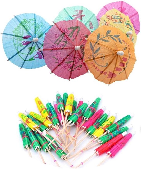 24 stuks Cocktail Parasols - Papieren Parasols voor Dranken - Bar ...